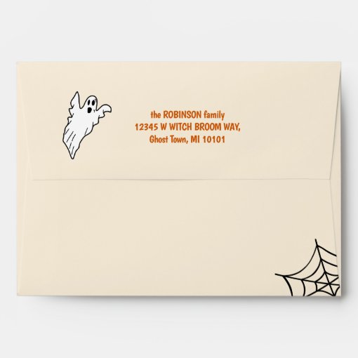 Halloween Party Retro Fall Spiders Pumpkin Ghost Envelope | Zazzle