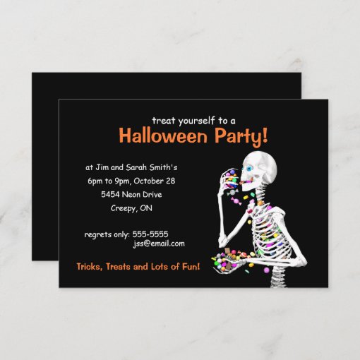 Halloween Party Skeleton Invitation | Zazzle