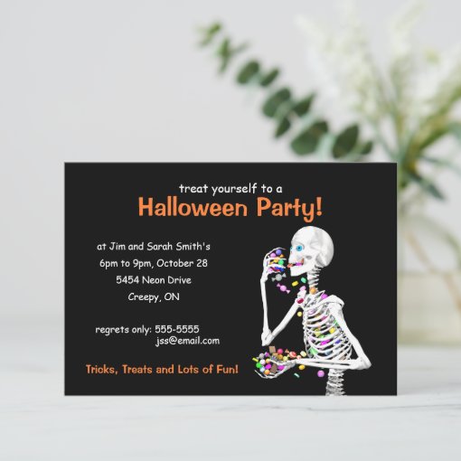 Halloween Party Skeleton Invitation | Zazzle