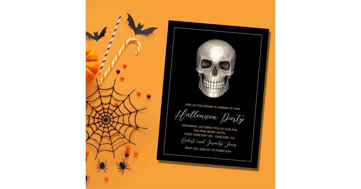 Halloween Party Skeleton Invitation | Zazzle