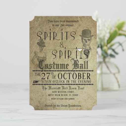 Halloween Party Spirits Costume Ball Invitation | Zazzle