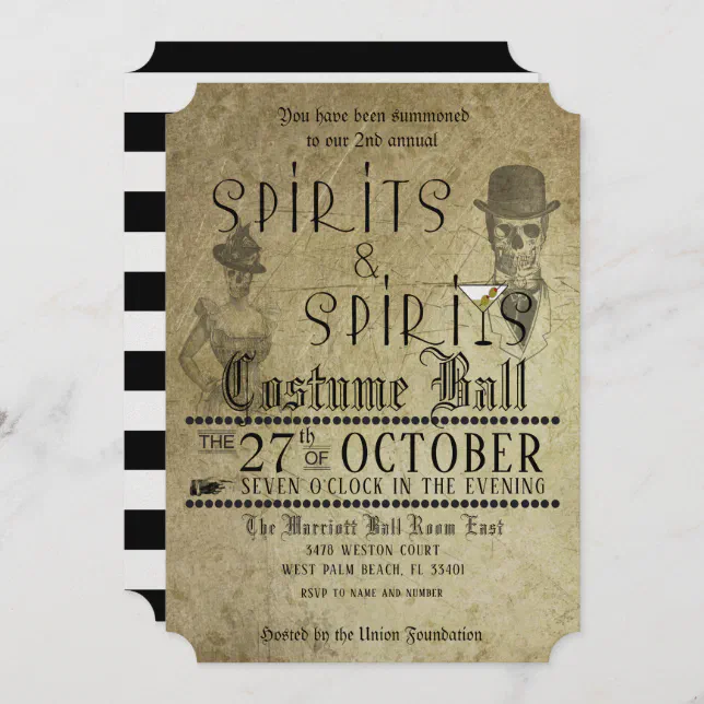 Halloween Party Spirits Costume Ball Invitation | Zazzle