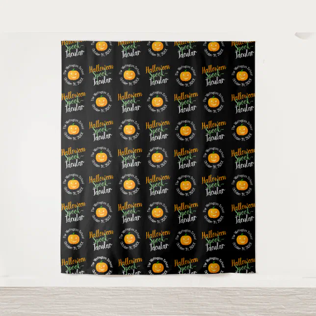 Halloween Party Spooktacular Step Repeat Backdrop | Zazzle