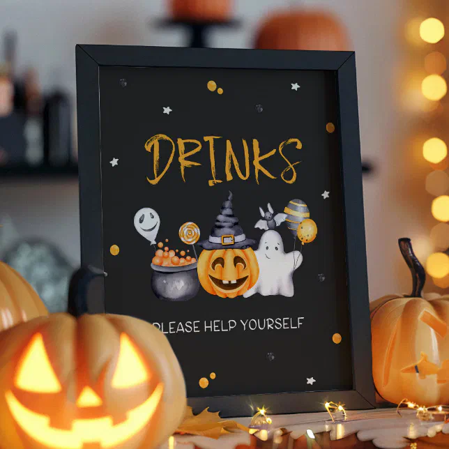 Halloween Party Spooky Birthday Drink Bar Sign | Zazzle