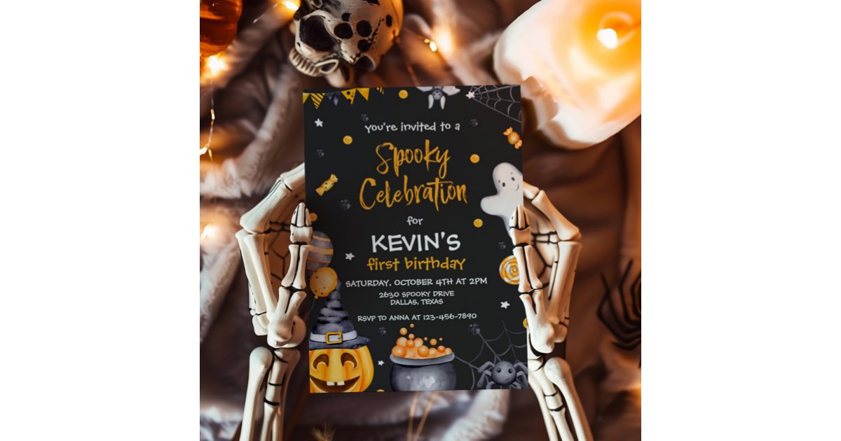 Halloween Party Spooky Celebration Birthday Invitation | Zazzle