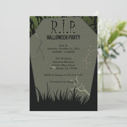 Halloween Party Tombstone Invitation | Zazzle