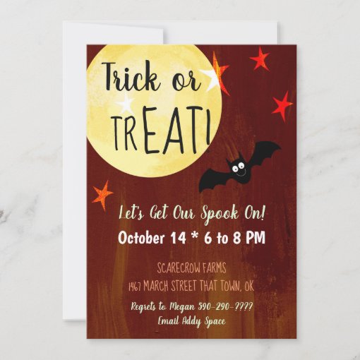Halloween Party Trick or Treat Invitation | Zazzle