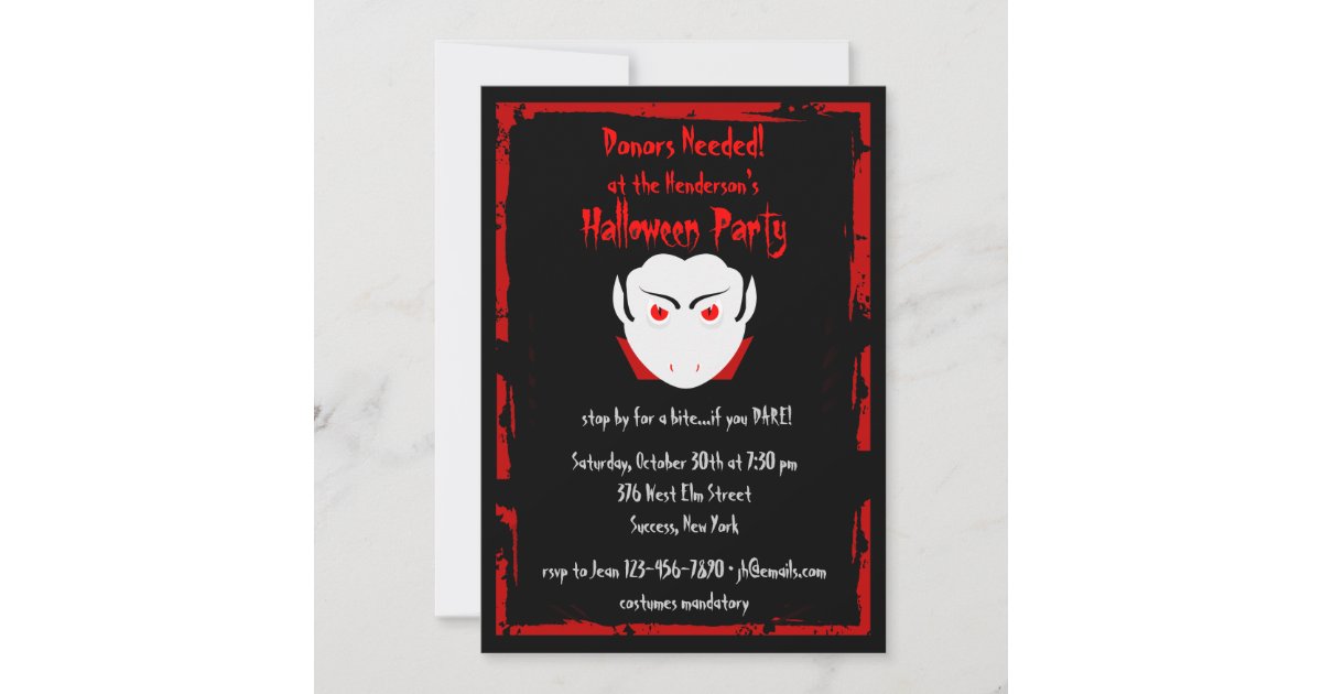 Halloween Party Vampire Invitation | Zazzle