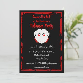 Halloween Party Vampire Invitation | Zazzle