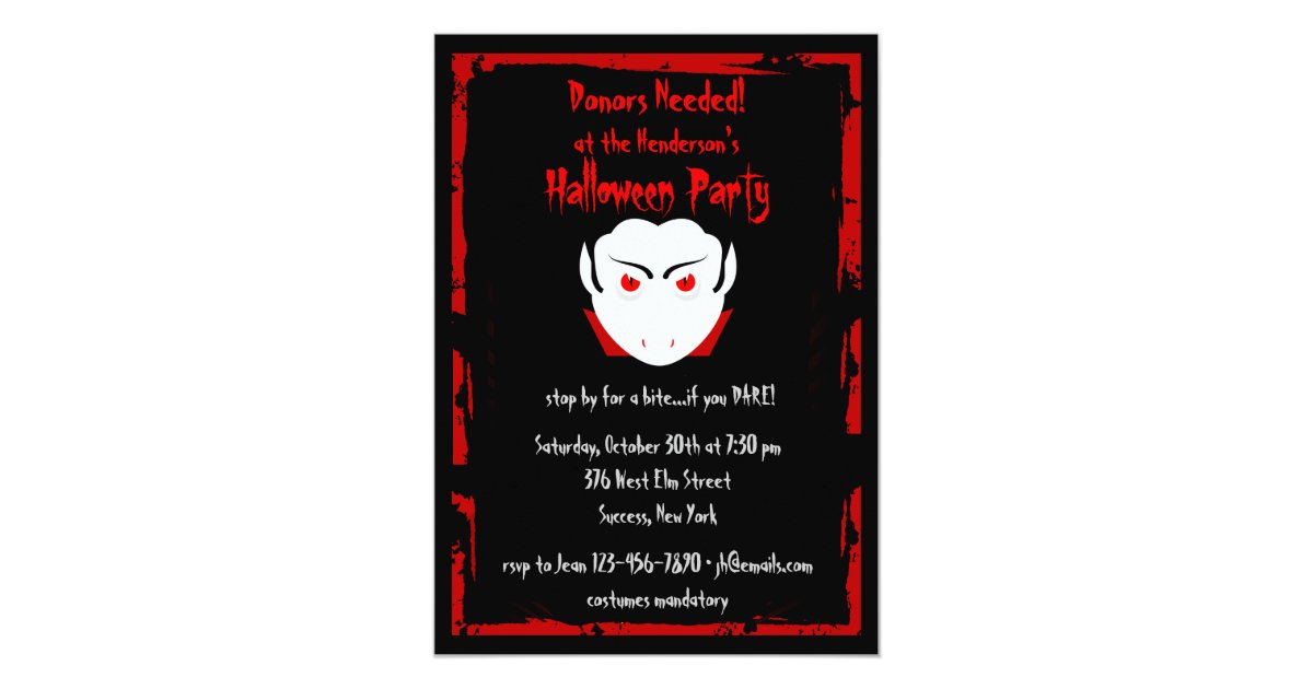 Halloween Party Vampire Invitation | Zazzle.com