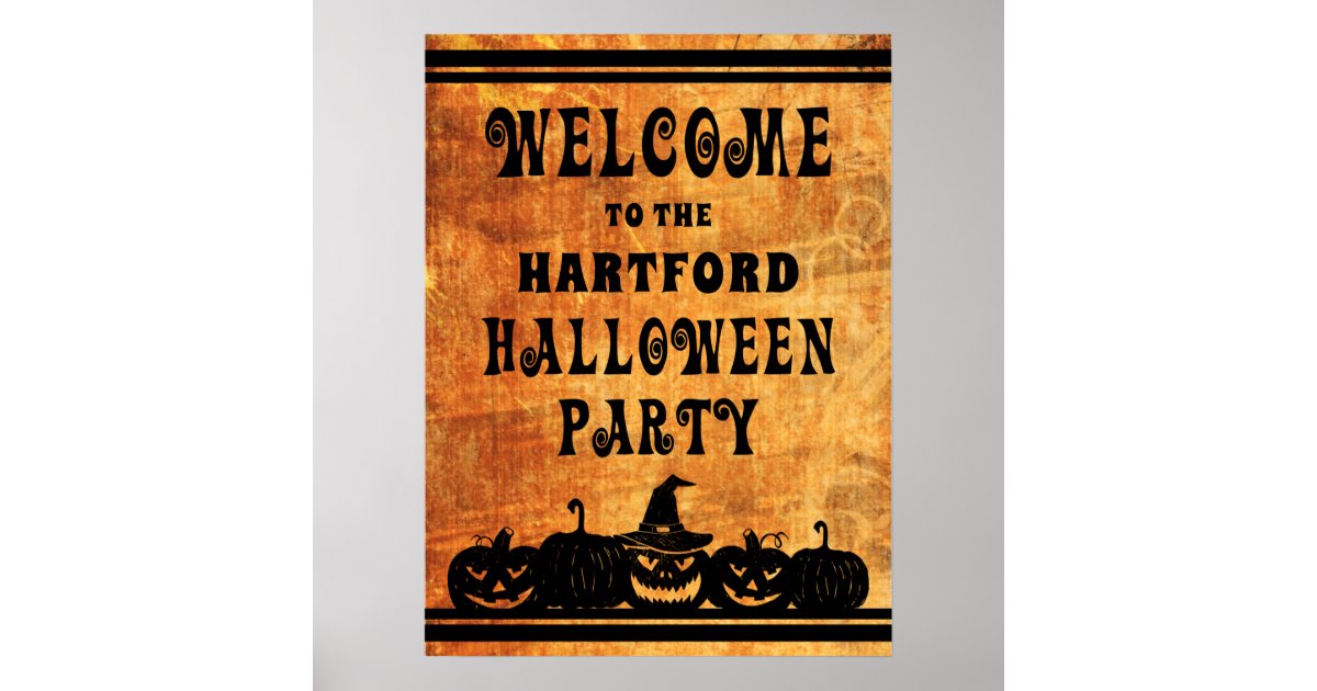 Halloween Party Welcome Personalized Poster | Zazzle