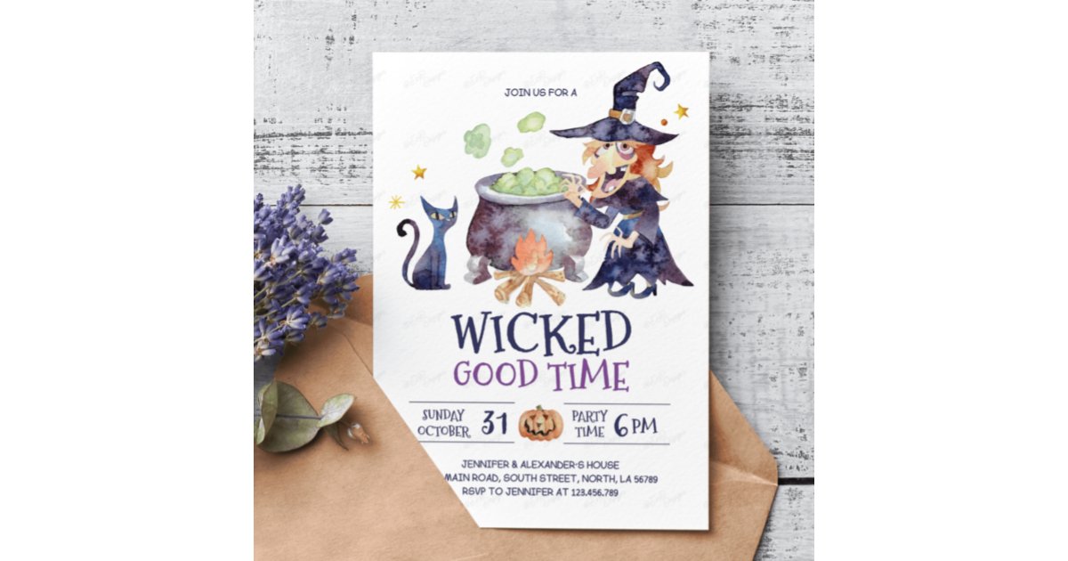 Halloween Party Wicked Good Time Invitation | Zazzle