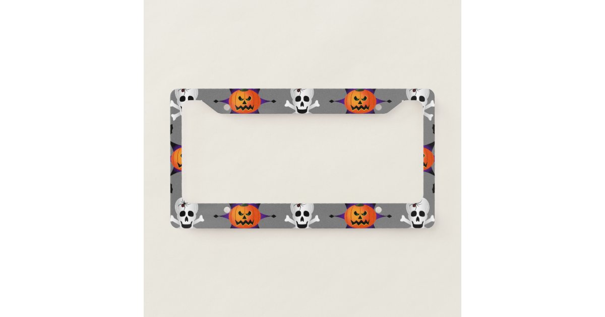 Halloween Pattern License Plate Frame | Zazzle