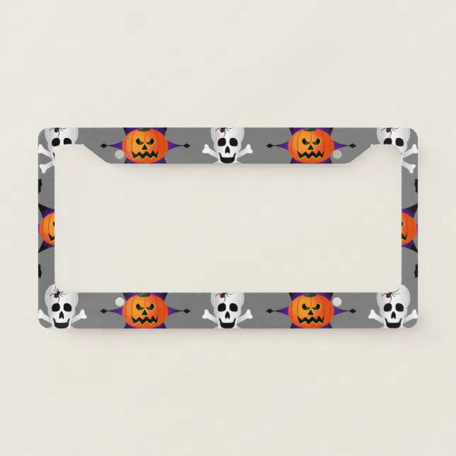 Halloween Pattern License Plate Frame | Zazzle