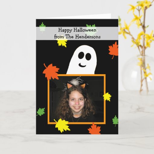 Halloween Photo Greeting Card — Ghost Frame | Zazzle