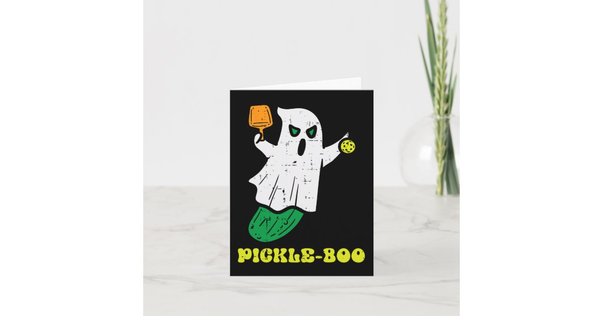 Halloween Pickleball Pickle Boo Ghost Costume Men Card | Zazzle