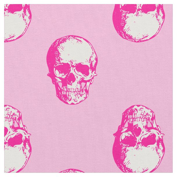 Gothic Skull Lady Fabric | Zazzle