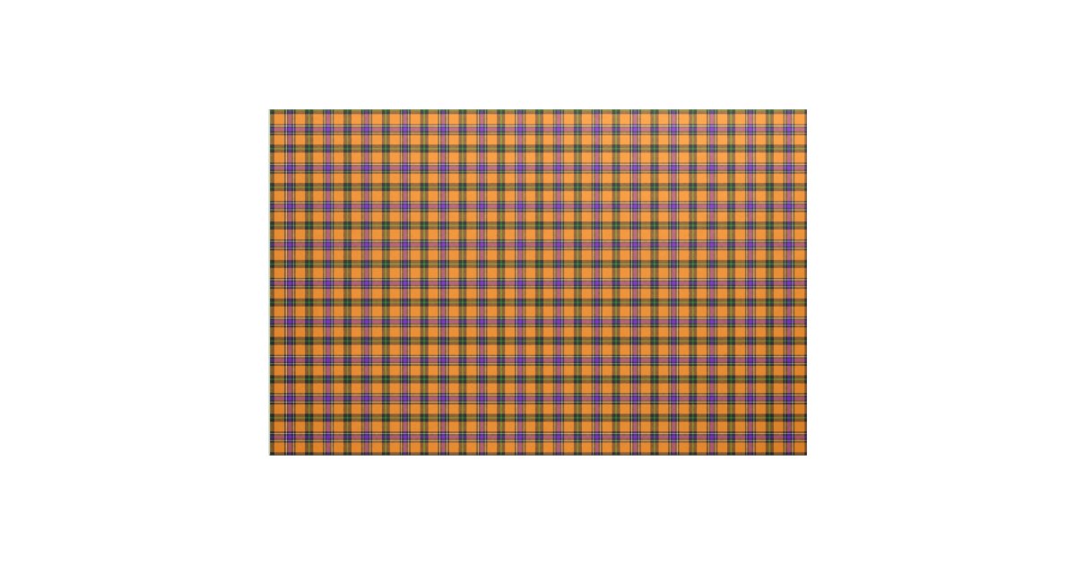 Halloween Plaid Fabric | Zazzle