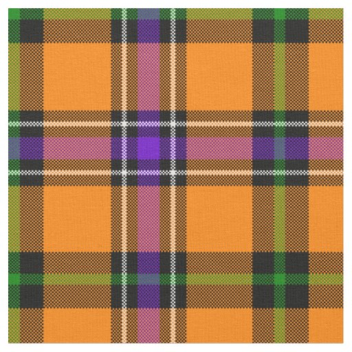 Halloween Plaid Fabric | Zazzle