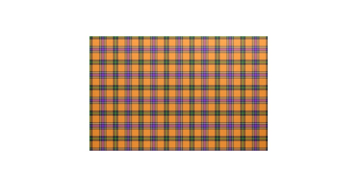 Halloween Plaid Fabric | Zazzle