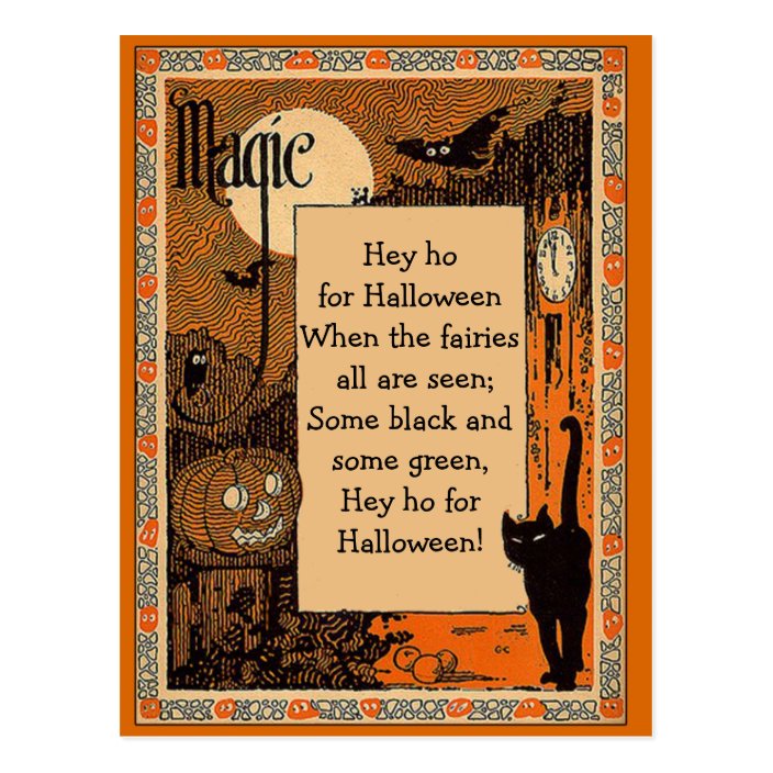 Halloween Poem Card with Customizable Text | Zazzle.com