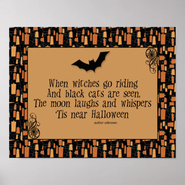 Halloween Poem Poster | Zazzle