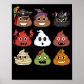 Halloween Poop Emojis Face Pumpkin Pirate Mummy Poster | Zazzle