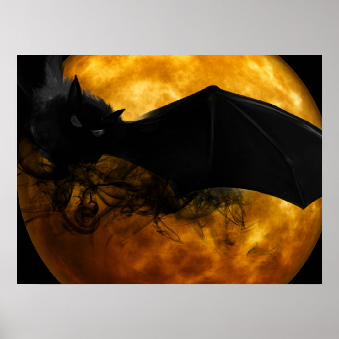Halloween Poster-Scary Bat Poster | Zazzle
