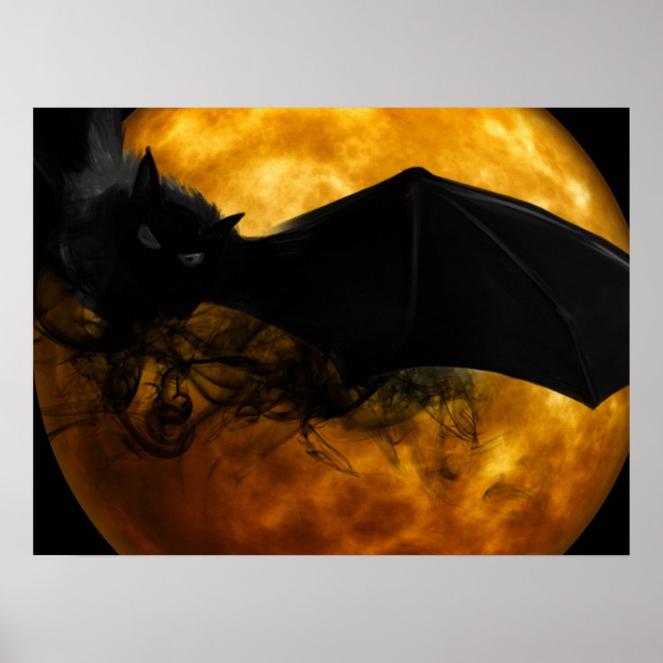 Halloween Poster-Scary Bat Poster | Zazzle