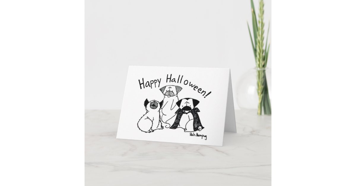 Halloween Pug Monsters Card | Zazzle