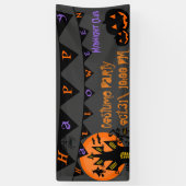 halloween pumpkin and hunted house banner | Zazzle