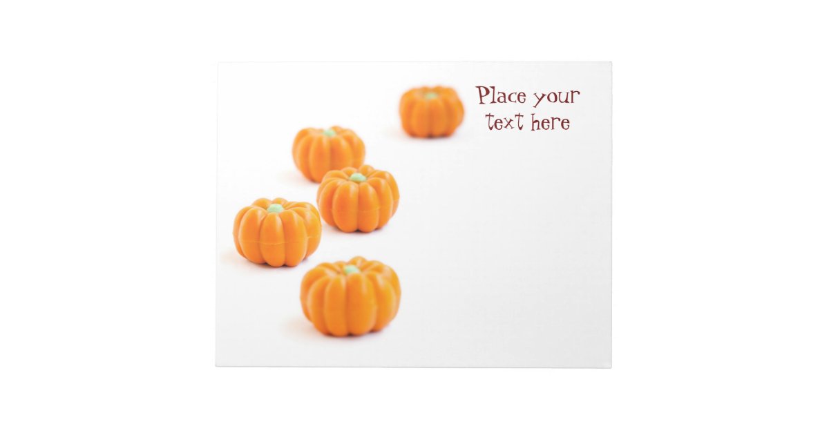Halloween pumpkin candy notepad | Zazzle