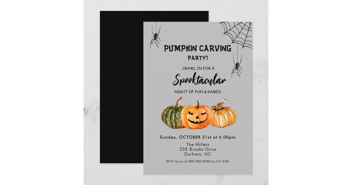 Halloween Pumpkin Carving Party Invitation | Zazzle