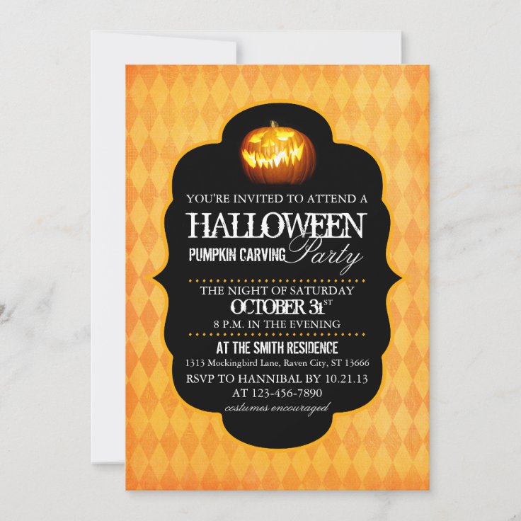 Halloween Pumpkin Carving Party Invitation | Zazzle