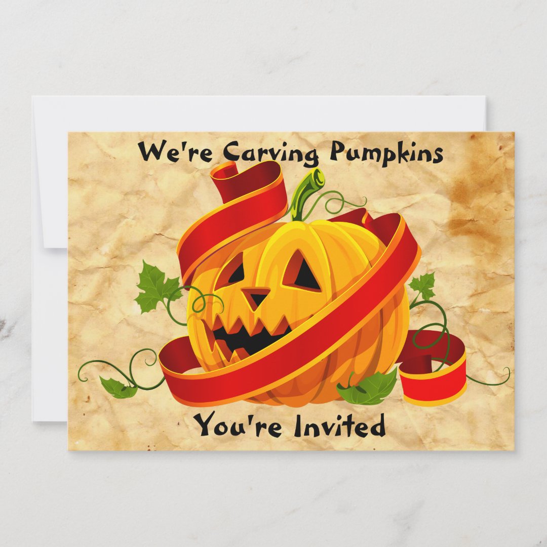 Halloween Pumpkin Carving Party Invitation | Zazzle