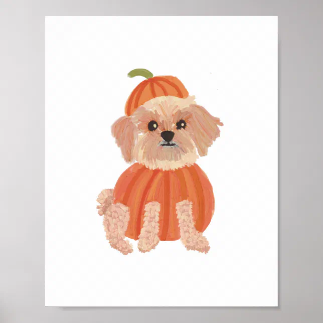 Halloween Pumpkin Dog Poster | Zazzle