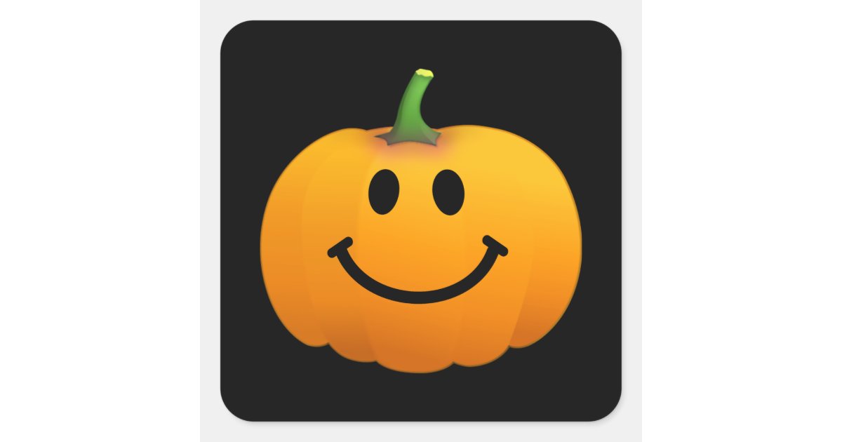 Halloween Pumpkin face Square Sticker | Zazzle