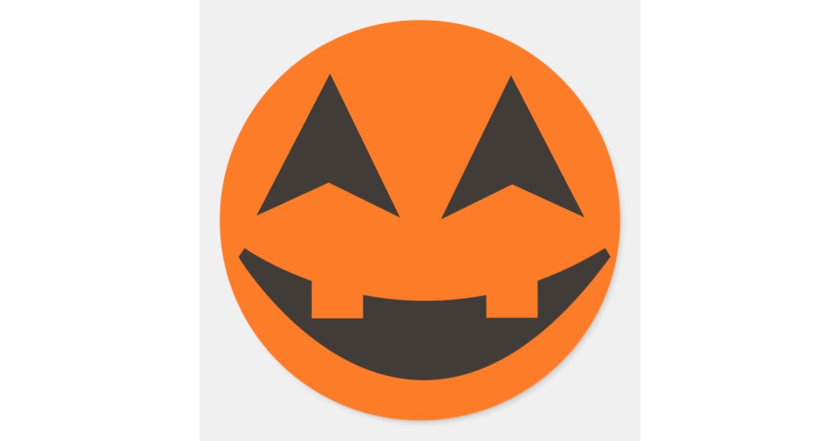 Halloween Pumpkin Face Sticker 13 | Zazzle