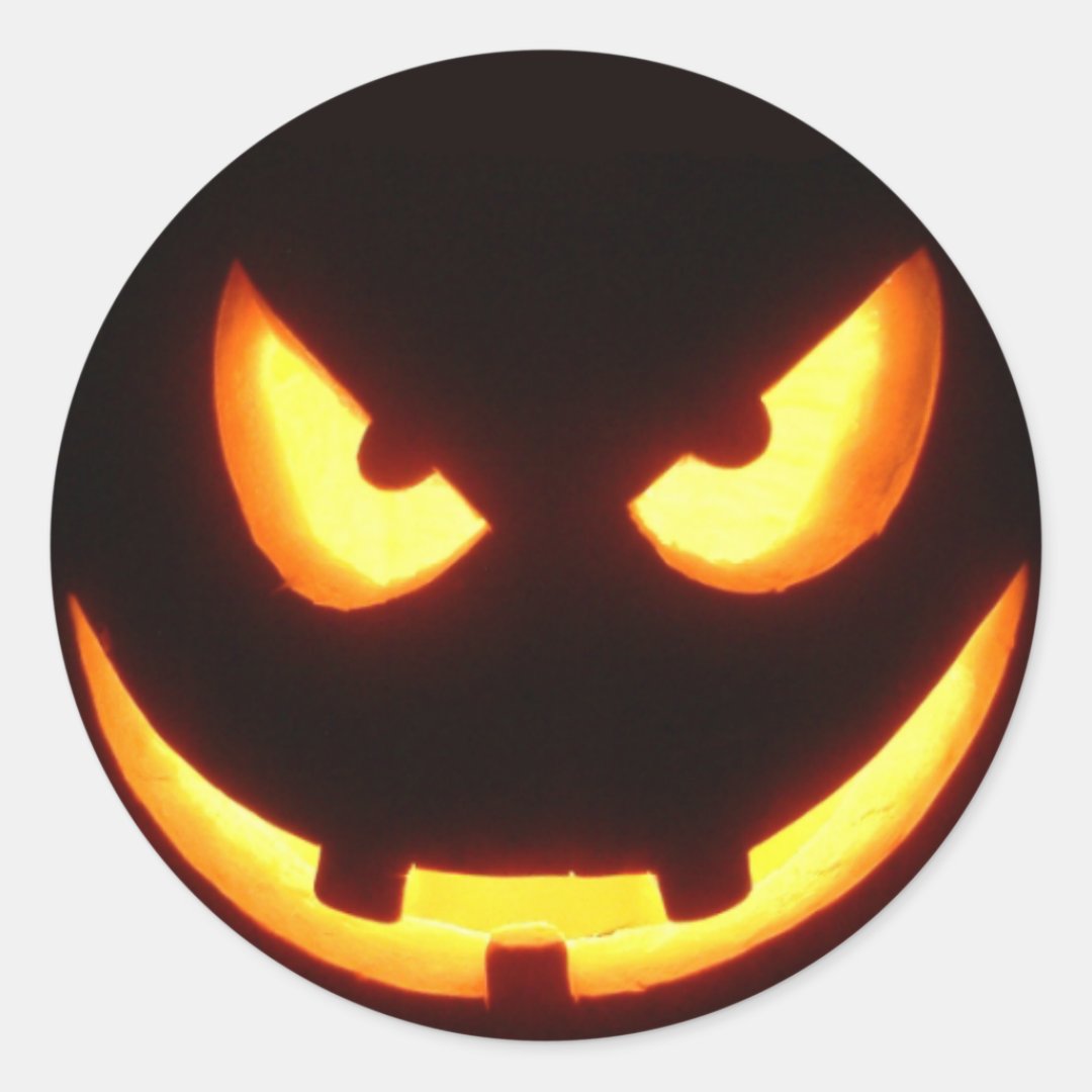 Halloween pumpkin face stickers | Zazzle