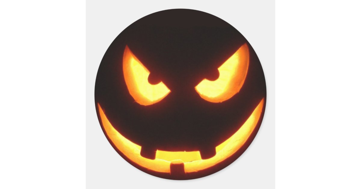 Halloween pumpkin face stickers | Zazzle