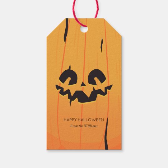 Halloween Pumpkin Gift Tag | Zazzle.com