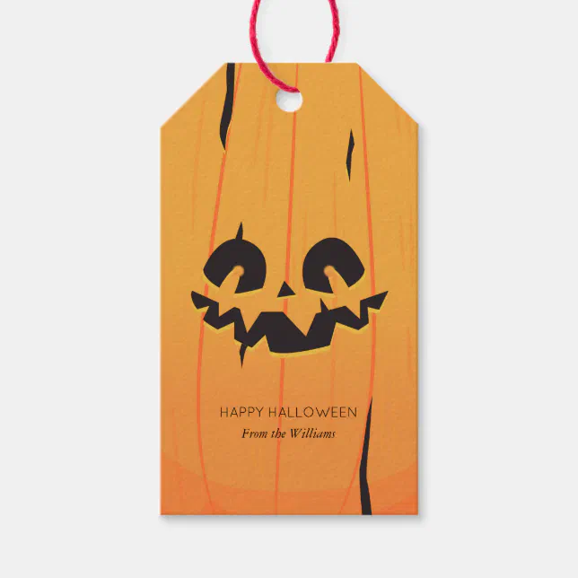 Halloween Pumpkin Gift Tag | Zazzle