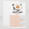 Halloween Pumpkin Guess Who! Baby Shower Game Stationery | Zazzle