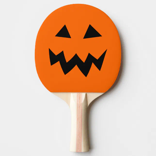 Halloween pumpkin head carving ping pong paddle | Zazzle