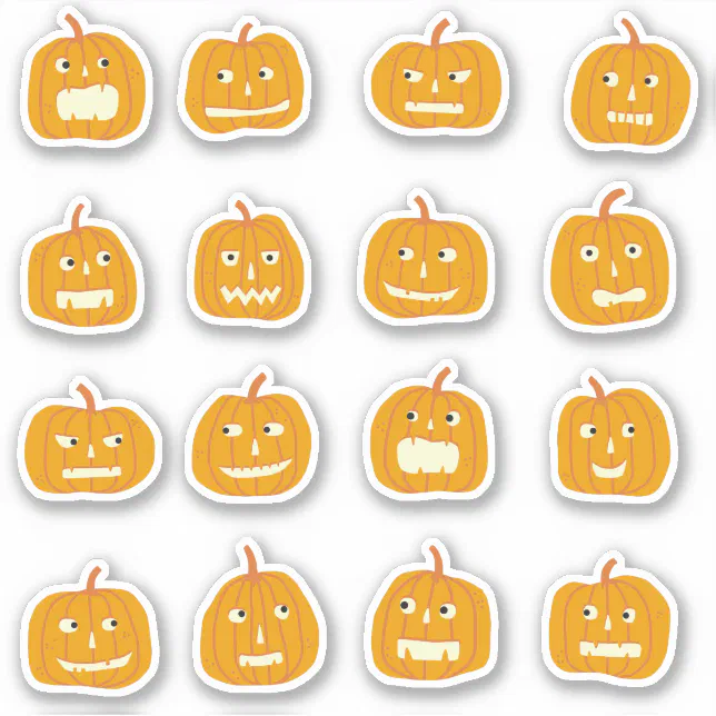 Halloween Pumpkin Jack O’Lantern Sticker | Zazzle