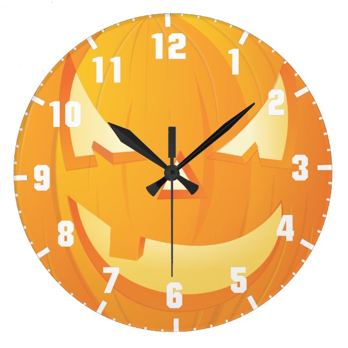 halloween pumpkin large clock | Zazzle.com