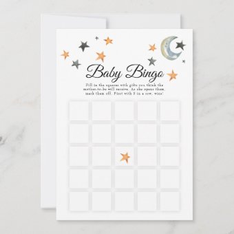 Halloween Pumpkin Little Boo Baby Shower Bingo Invitation | Zazzle