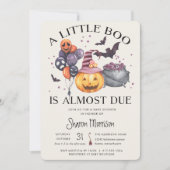 Halloween Pumpkin Little Boo Baby Shower Invitation | Zazzle