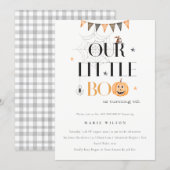 Halloween Pumpkin Little Boo Kids Birthday Invite | Zazzle