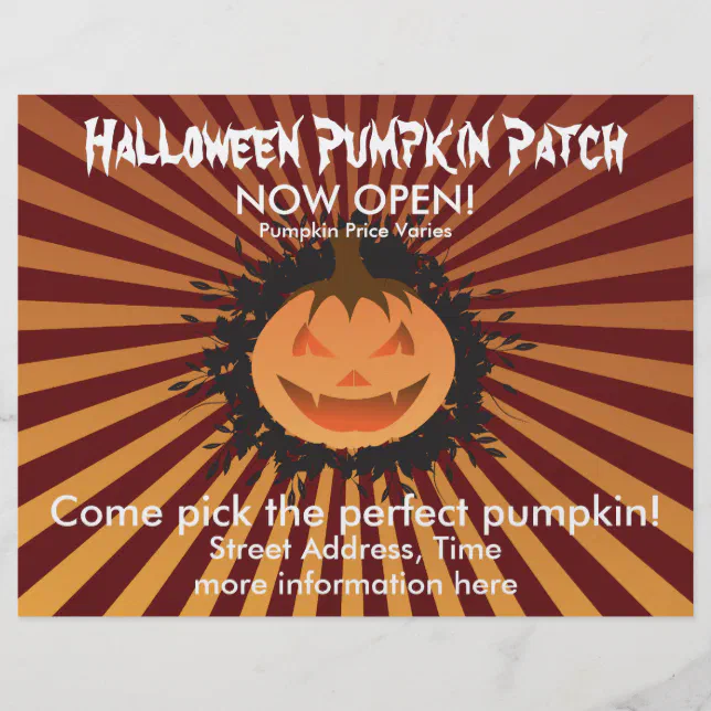 Halloween Pumpkin Patch Flyer | Zazzle
